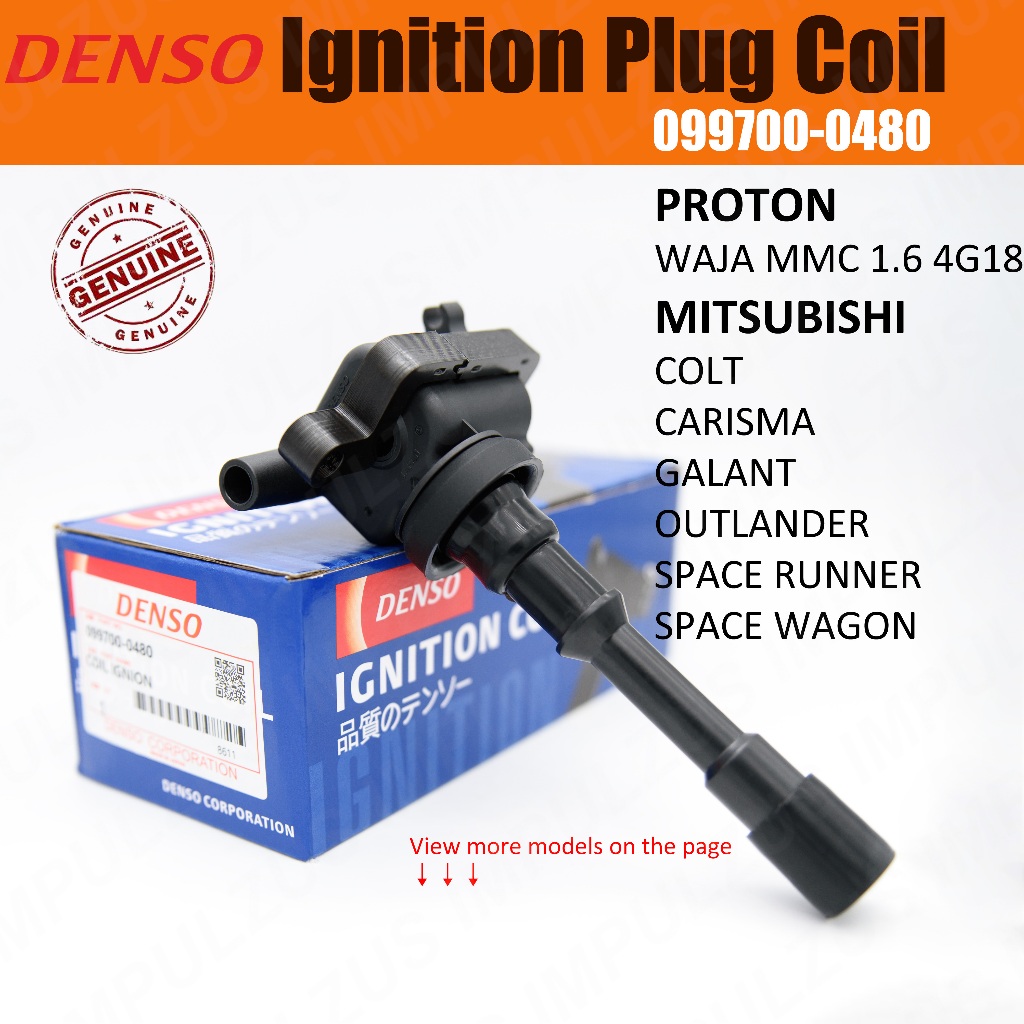 100% ORIGINAL DENSO IGNITION PLUG COIL 099700-0480 MD362903 PROTON WAJA ...
