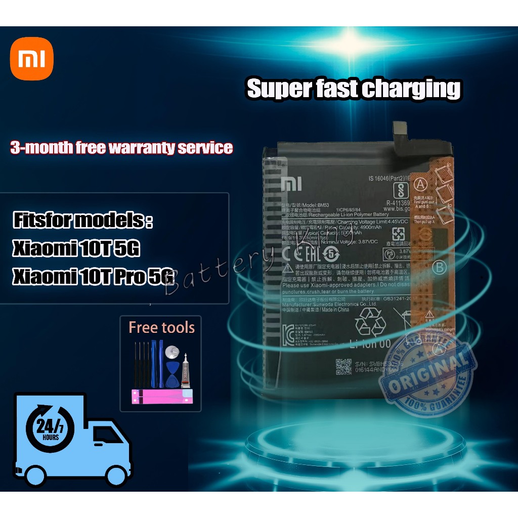 Xiaomi 10T/10T Pro battery original replacement/Model BM53(Send free ...