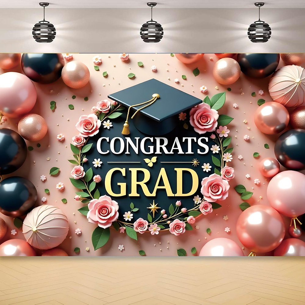 Congrats Grad Photography Backdrop Congratulations to Graduates Party ...