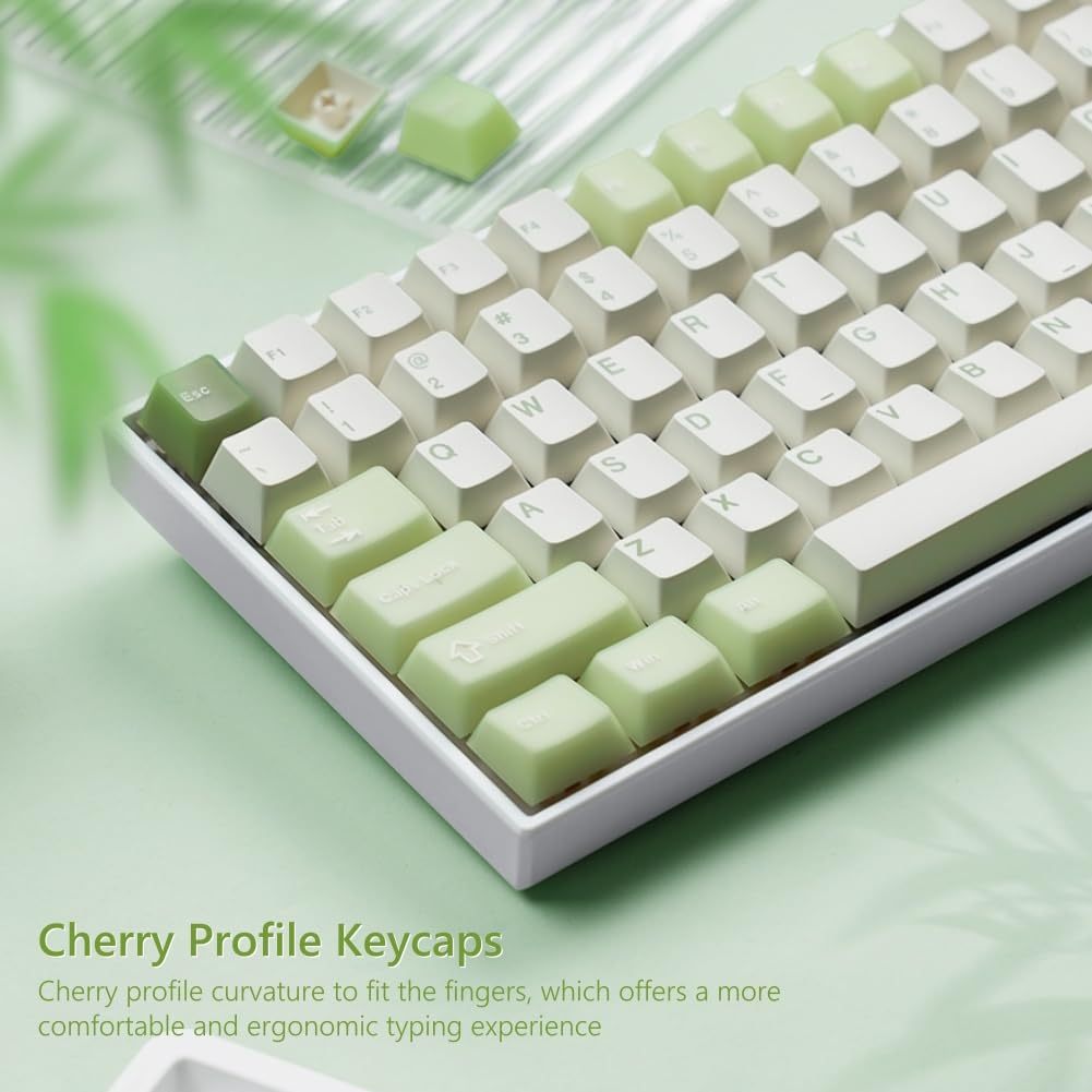 Womier Jade+PBT Keycaps Milk Green Translucent Key Caps Set 129 Keys ...