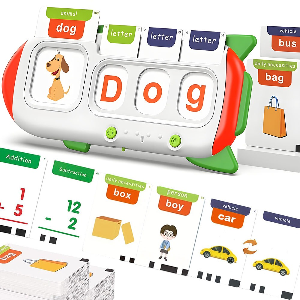 Spell & Math Talking Flash Cards for Kids 3-6, Educational Toys with ...