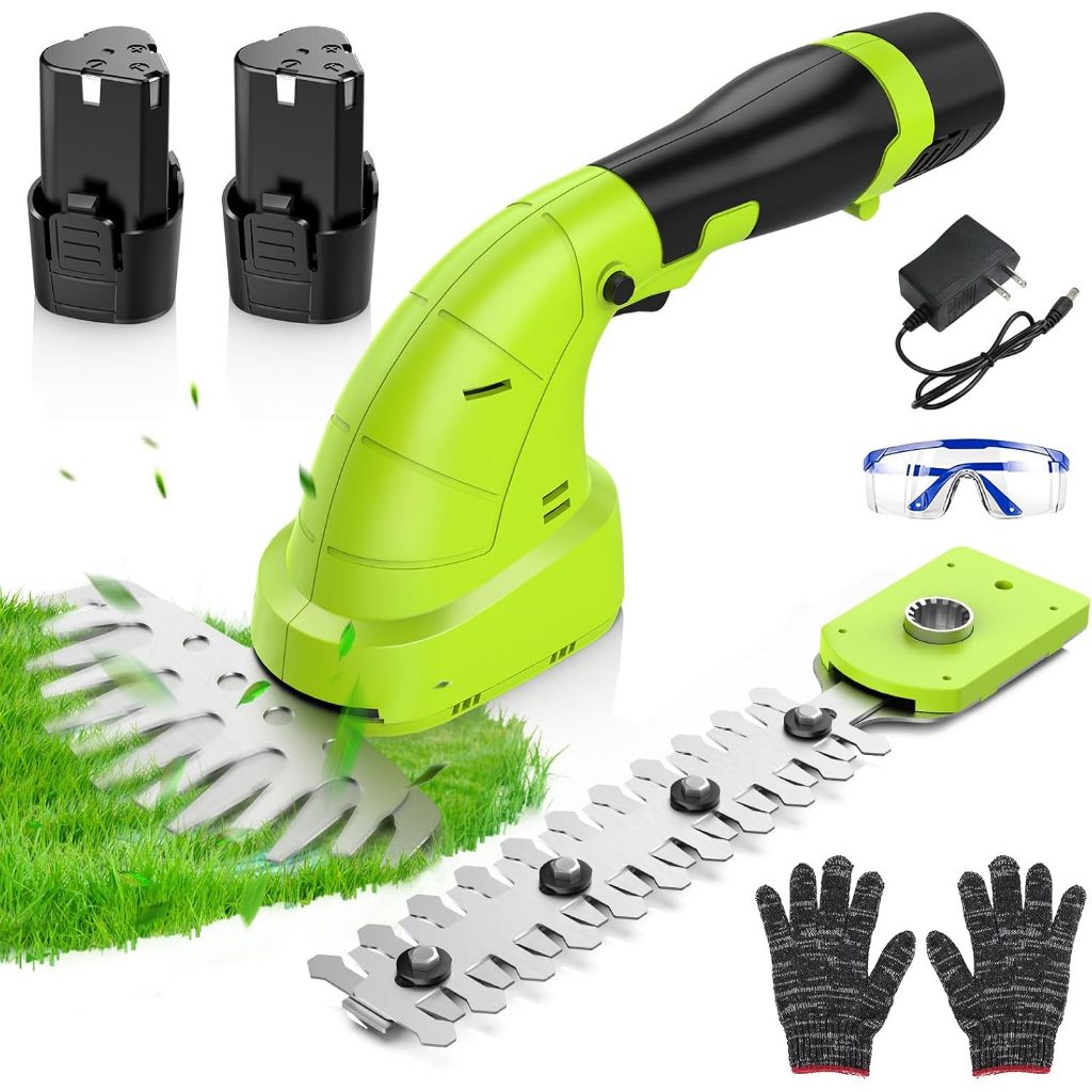 Puiza 12V Cordless Grass Shears 2 in 1 Electric Grass Trimmer 2 pack ...