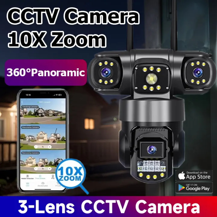 V380 PRO Three Lens Video Wifi 4G SIM Card CCTV Camera outdoor ...