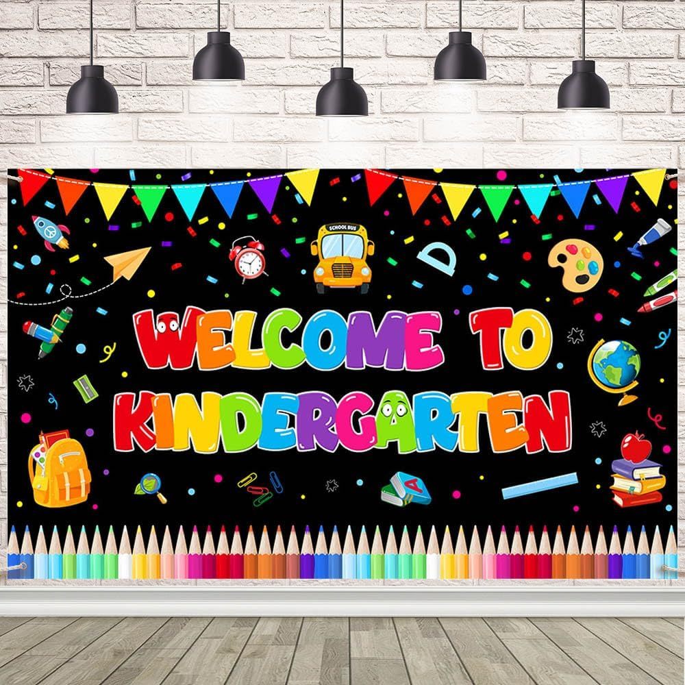 Welcome to Kindergarten Party Decorations Kids Colorful Welcome to ...