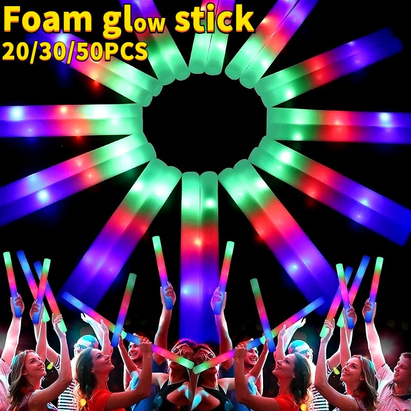 ⭐Local delivery⭐20/30/50Pcs LED Glow Foam Stick for colourful led ...