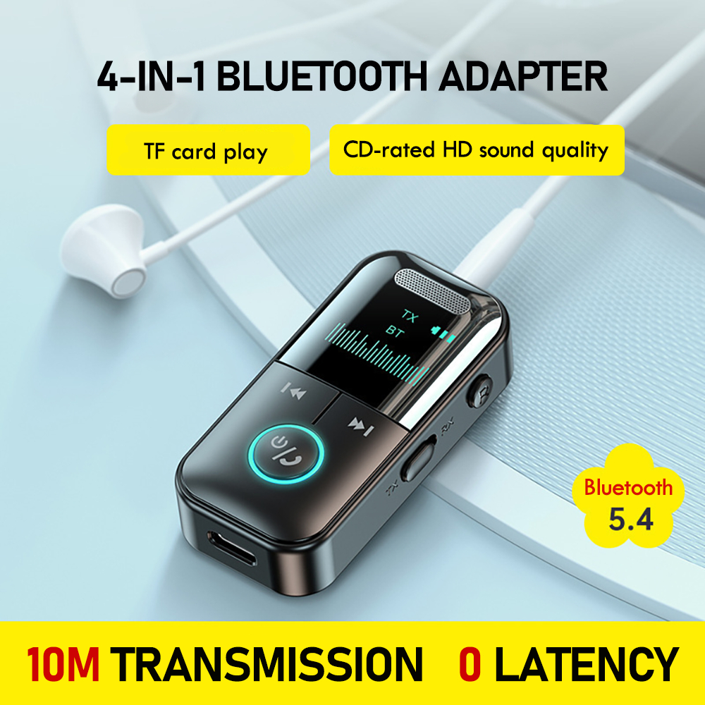 GT69 Bluetooth V5.4 Bluetooth Receiver Transmitter Large Battery ...