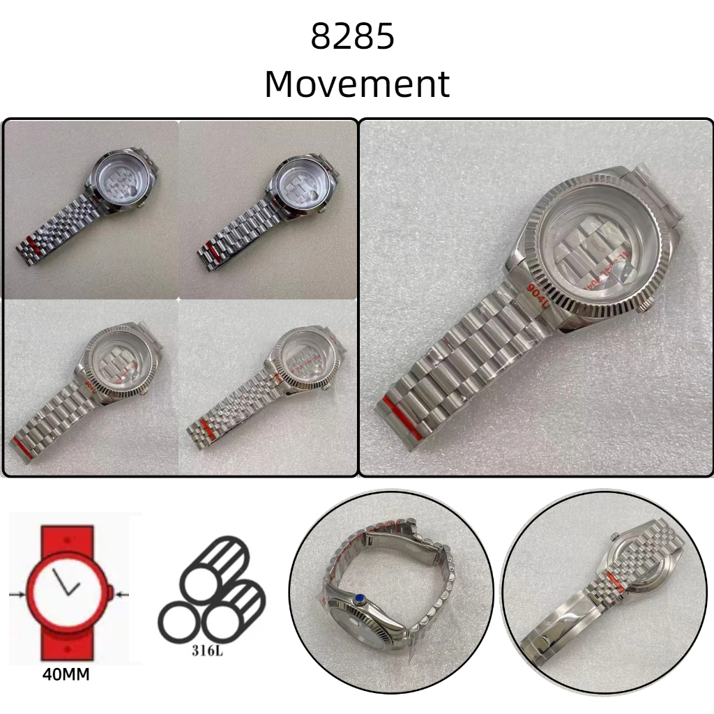 40MM Waterproof Fashion Round See-Through Case-back Logbook Watch Case ...