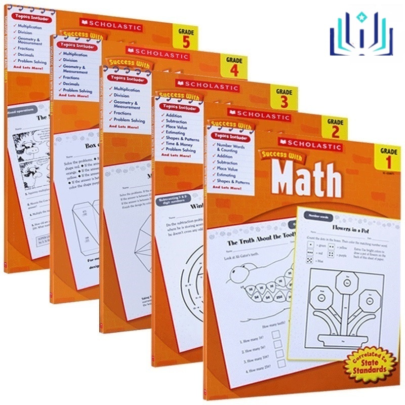 English “Scholastic Success With Math Grade 1/2/3/4/5” Primary School ...