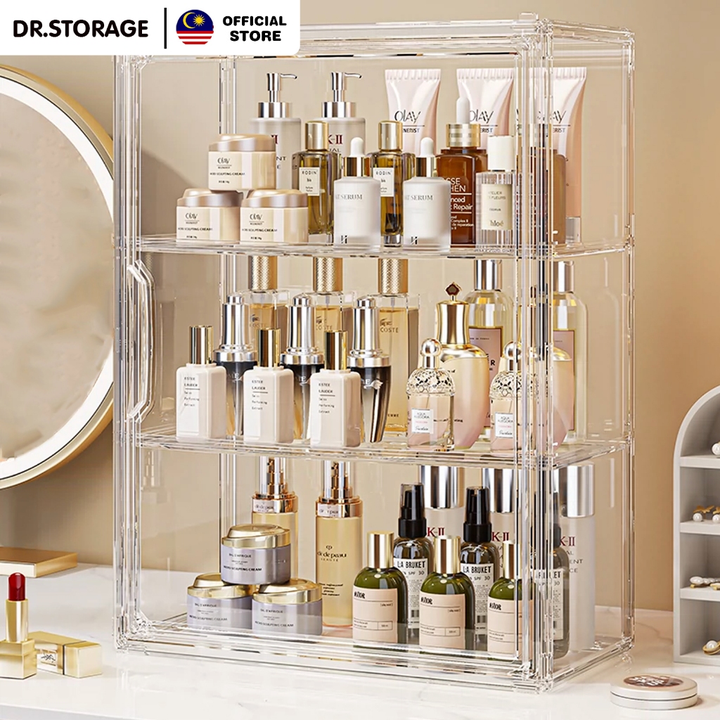 DR.STORAGE Acrylic Cosmetic Storage Box Skincare Organizer Box Cosmetic ...