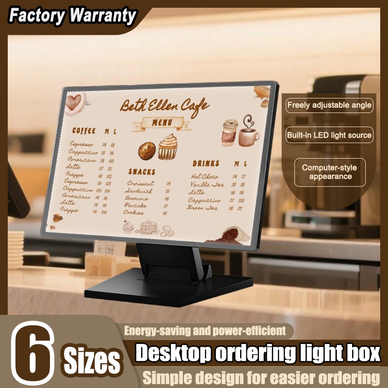 Adjustable angle menu board super bright LED super clear coffee shop ...