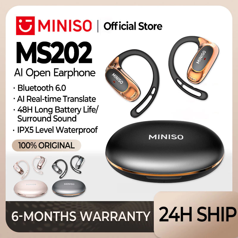 MINISO MS202 AI Translator Earbud Wireless Earphone Bluetooth 6.0 Smart ...