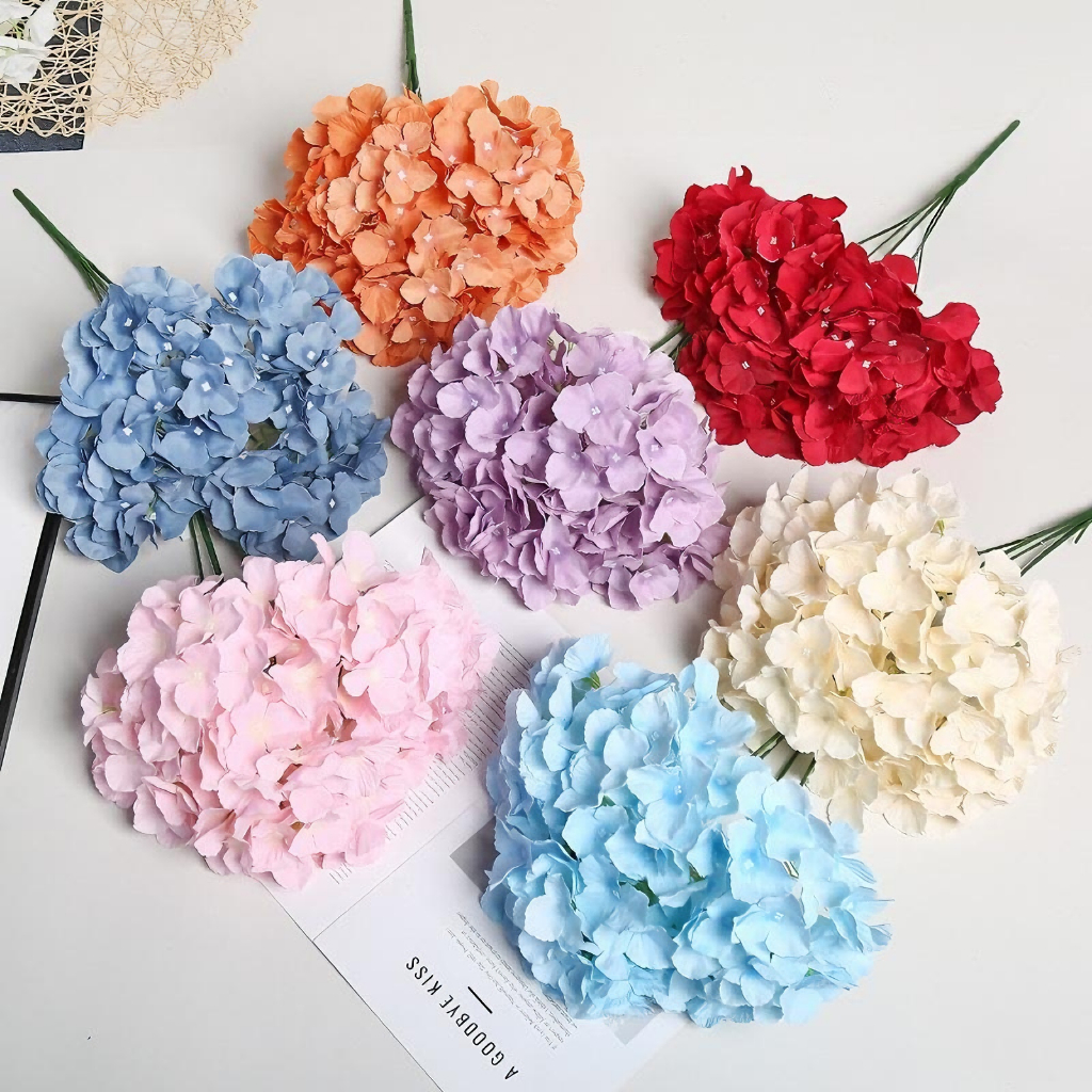 Bunga Hortensia Besar Buatan Bunga Hydrangea Buatan Hiasan Bunga Buatan ...
