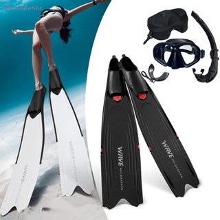 Freediving Fins set Spearfishing Long Blade Free diving Fins set Diving ...