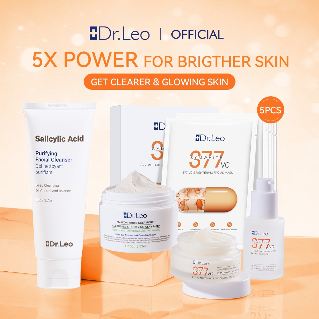 Dr.Leo Whitening 5 Pcs Skincare Set High -efficiency Whitening set Symwhite 377 Dark Spot ...