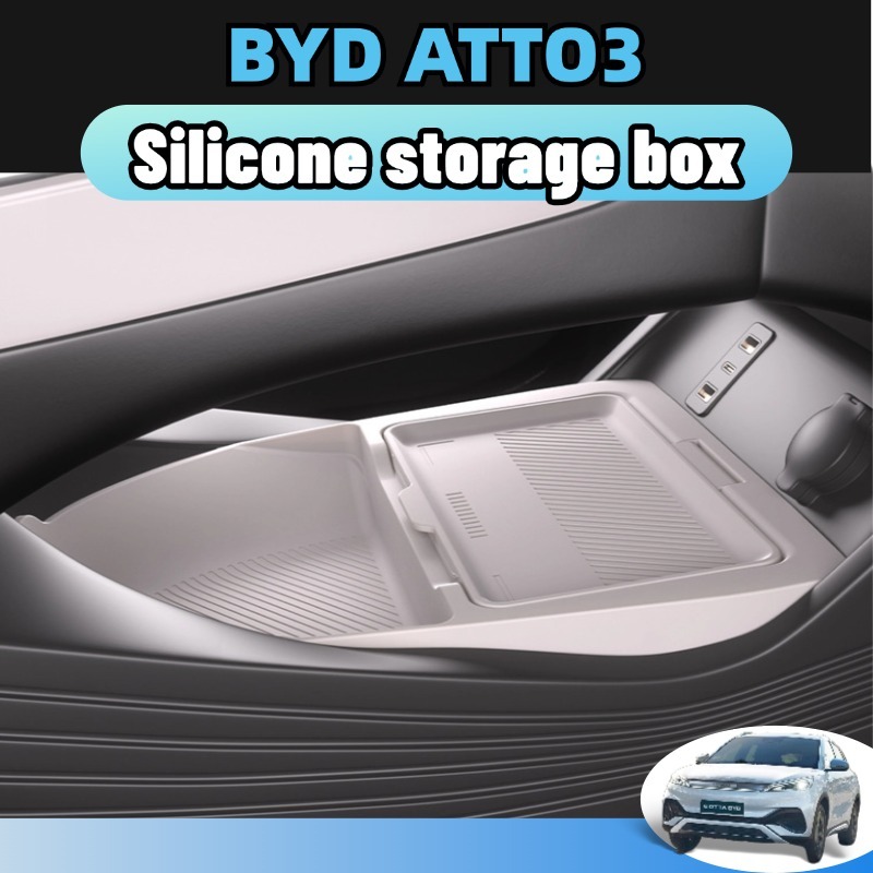 For byd atto3 2023-2025 Silicone Lower Console Storage Box Organizer ...