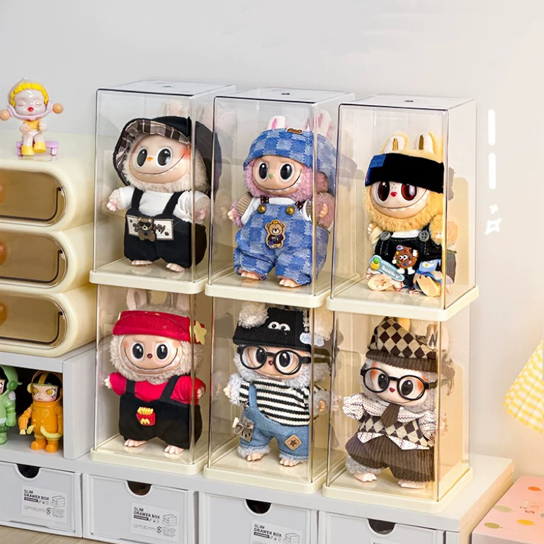 Labubu Display Cabinet Transparent Labubu Plush Toy Figurine Blind Box ...