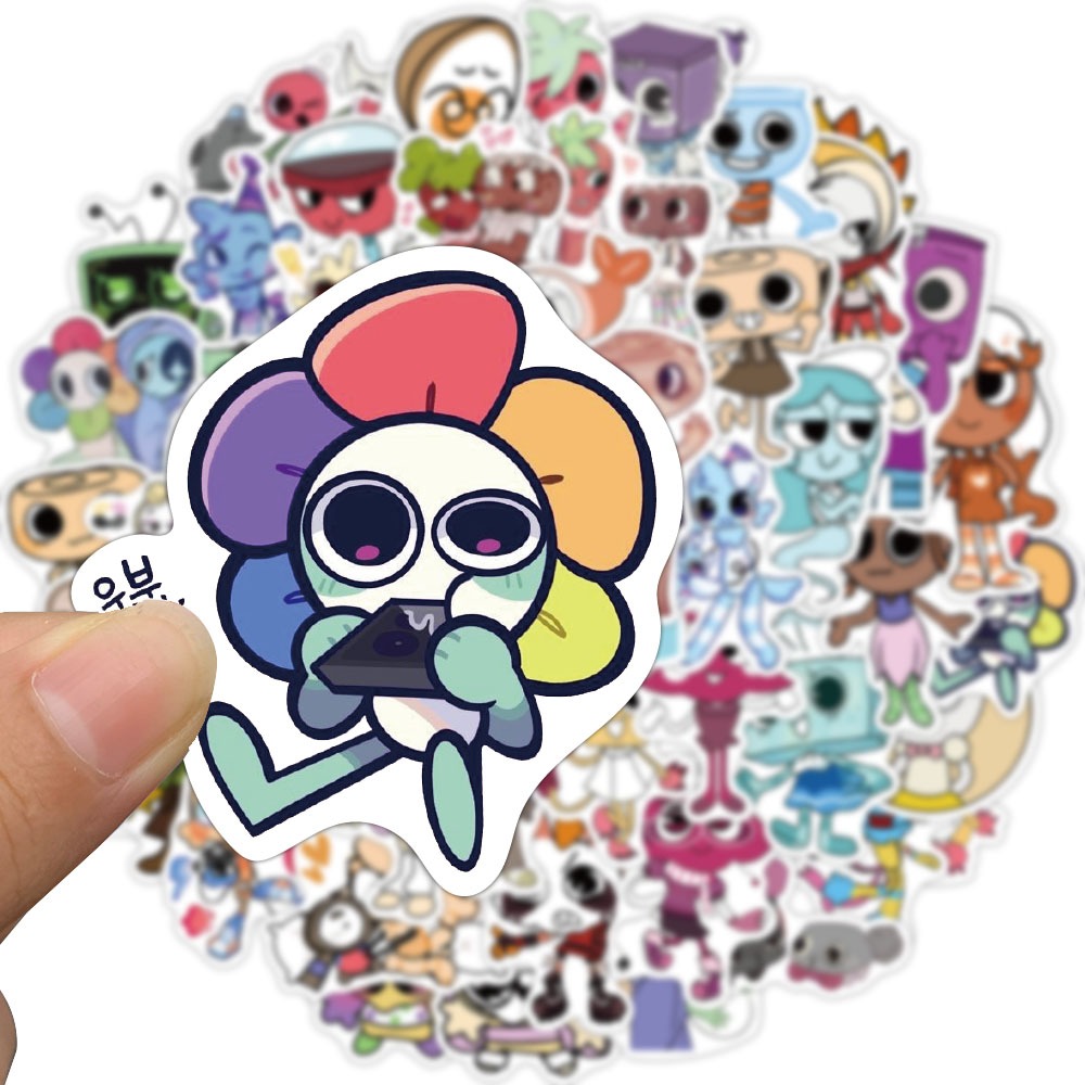 [Large Sticker]54PCS Funny Dandys World Cartoon Stickers DIY Skateboard ...