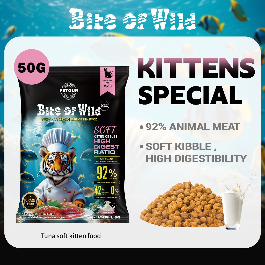 Bite Of Wild Kitten Food 50g K42 Premium Soft Kibble High Digest Ratio ...