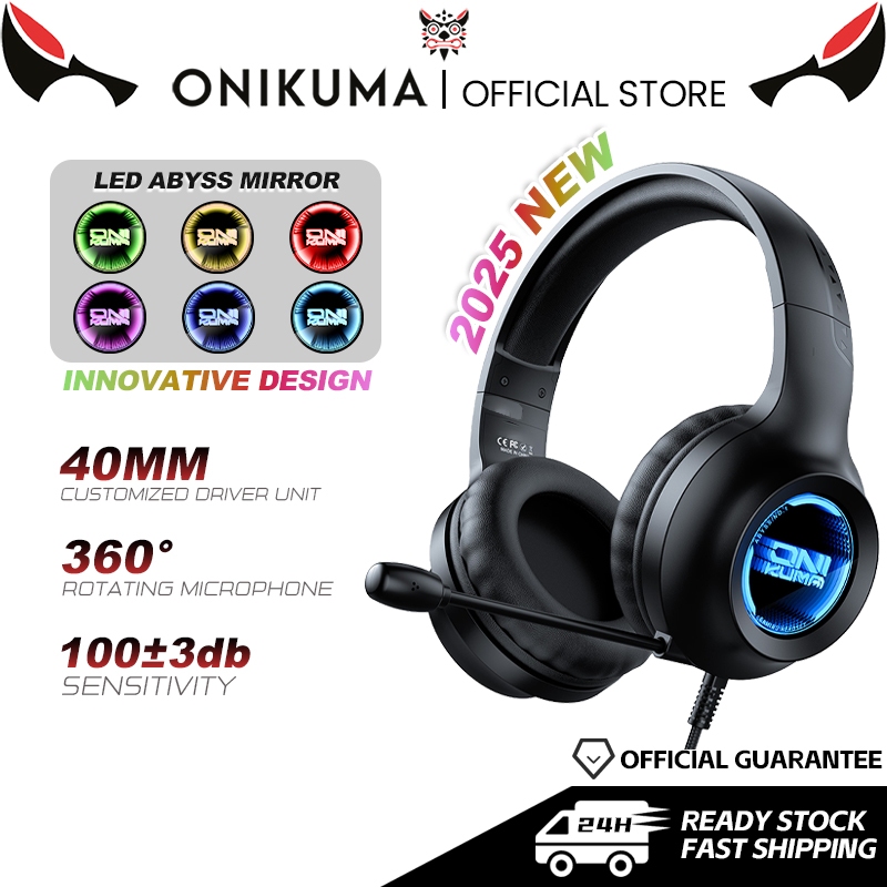 ONIKUMA X36 Gaming Headphones Wired Microphone Noise Canceling RGB Dynamic Light Headset ...