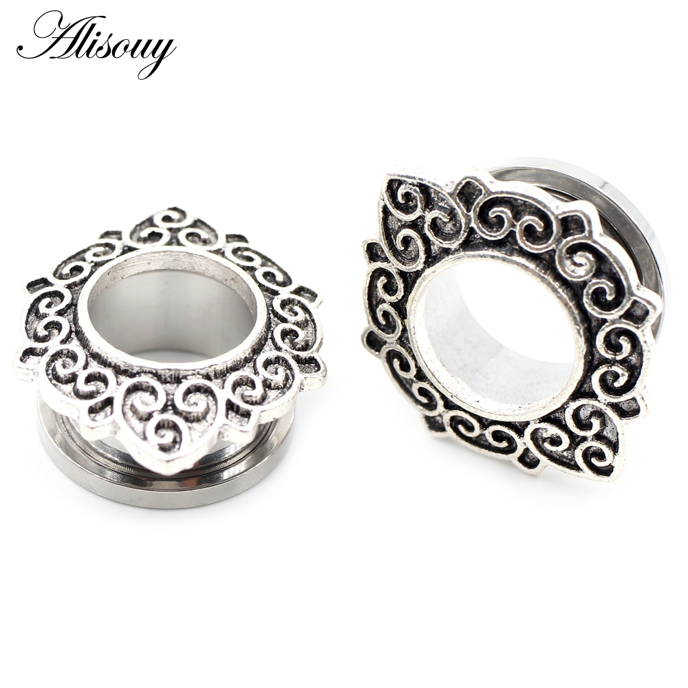 Alisouy 2 Pieces Stainless Steel Flesh Tunnels Earring Expander ...