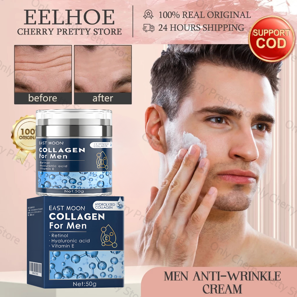 50g Mens Face Moisturizer Cream, Face Collagen Cream with Hyaluronic ...