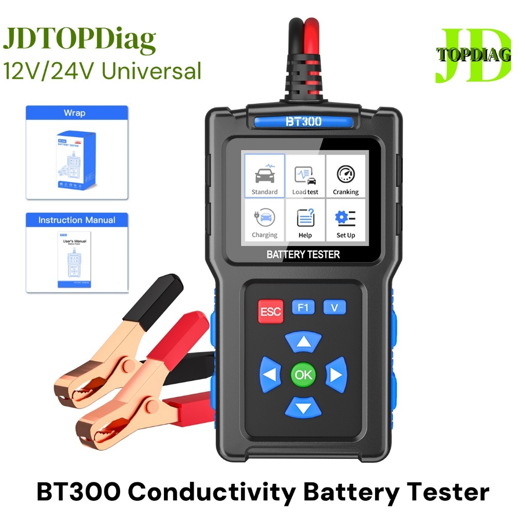 ⚙️[Local stock]JDTOPDiag BT300 12V/24V Battery Tester for testing all ...