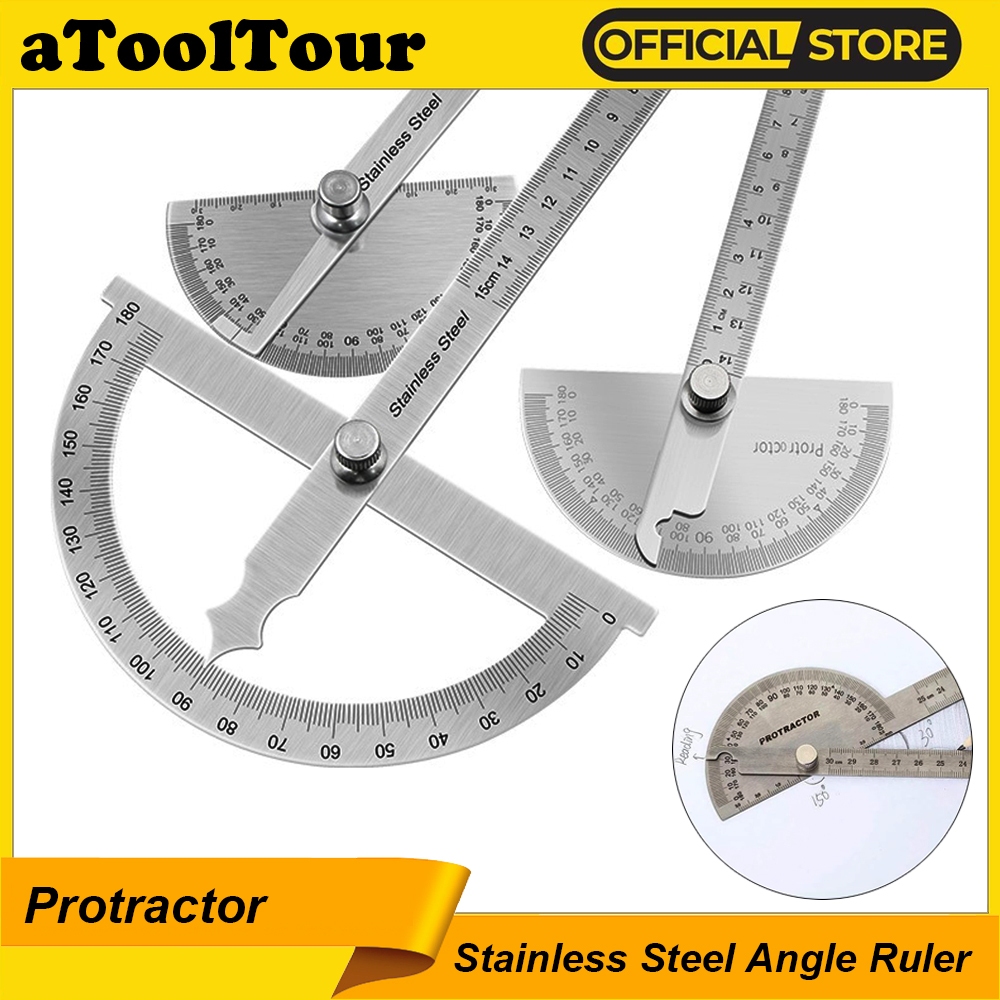 Protractor Angle Meter Measure Ruler Metal Finder 180 Degree Guage ...