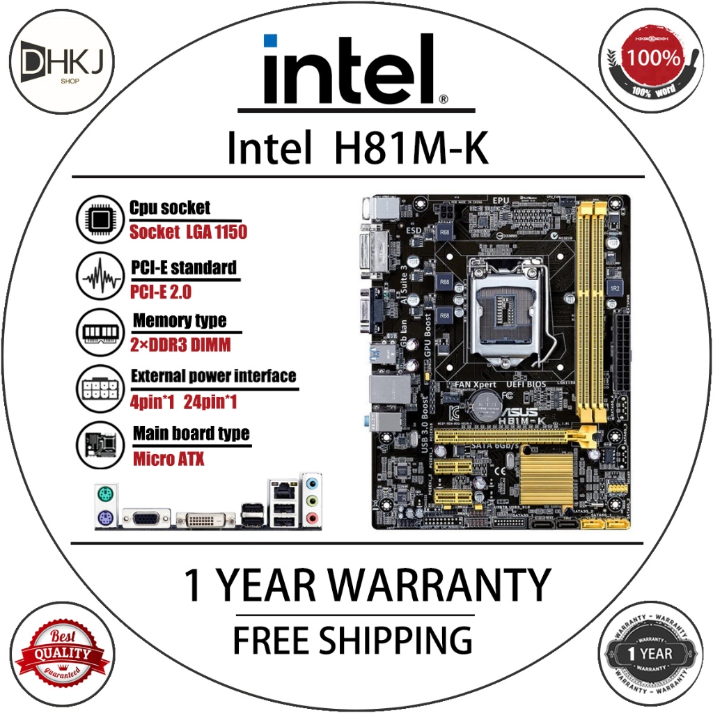 ASUS H81M-K Motherboard H81M-K H81M-D LGA 1150 intel H81 support Core ...