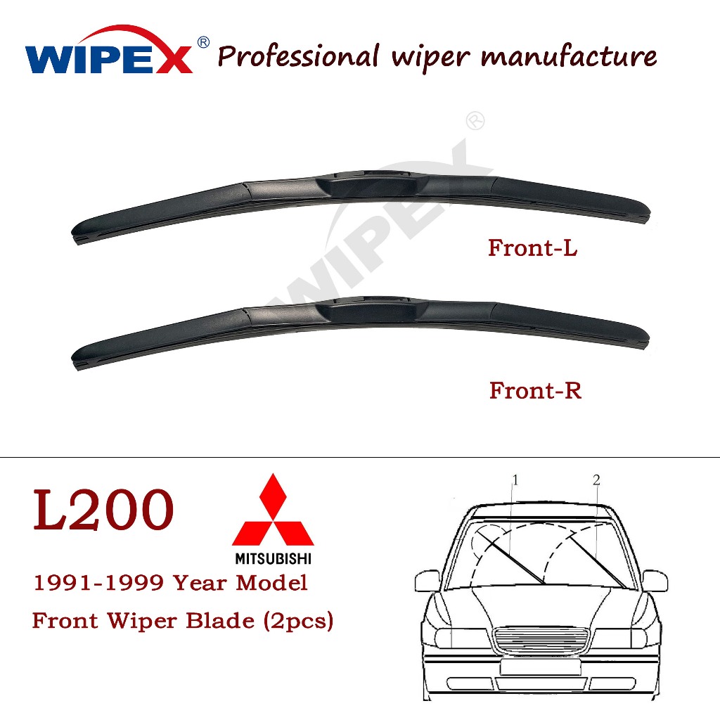 Mitsubishi L200 Wiper Blade Set/Pair for 1991 to 1999 year MITSU L 200 ...