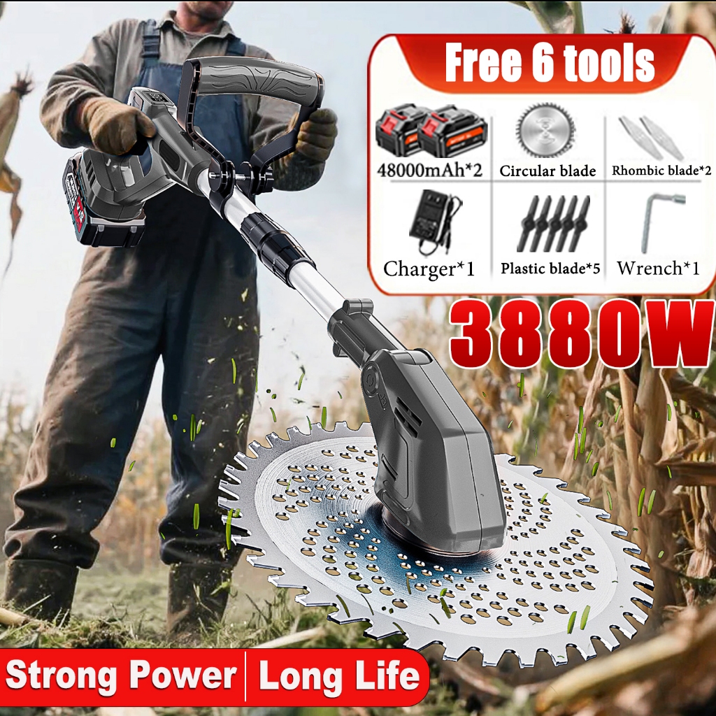 [Efficient Weeding] Lawn Mower Mesin Rumput Bateri Cordless Grass ...