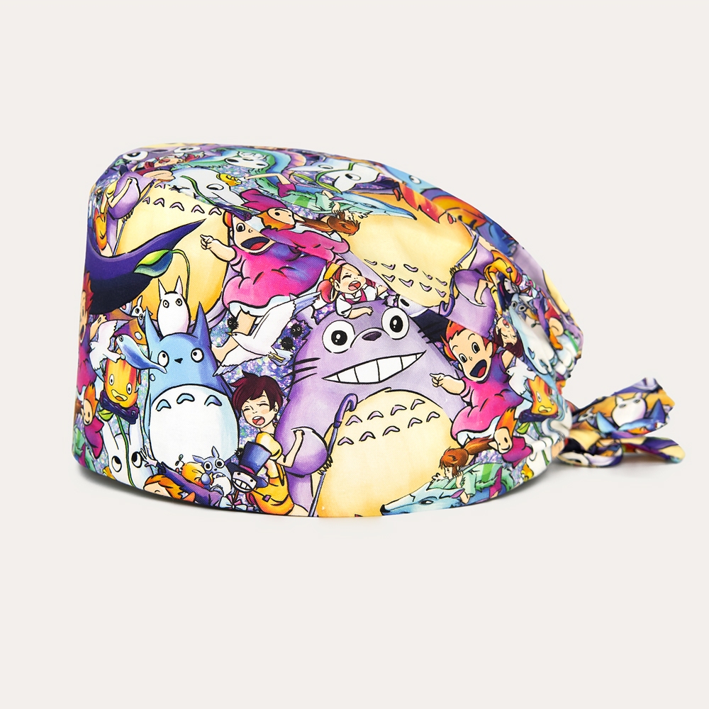[Ready Stock]Totoro printing Scrub hat with Sweatband Men Women Work ...