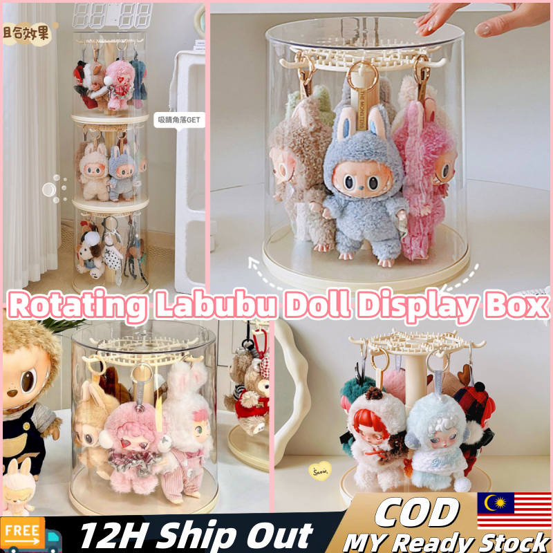 (Local Seller) 2Pcs Rotating Labubu Display Box Skull Panda SP Crybaby ...