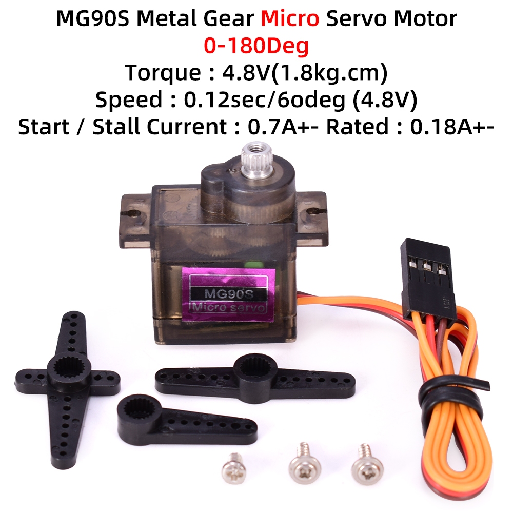 MG995 MG996r SG90 9g MG90s Metal / Plastic Gear 180 / 360 Deg Degree Micro Servo Motor Set for ...