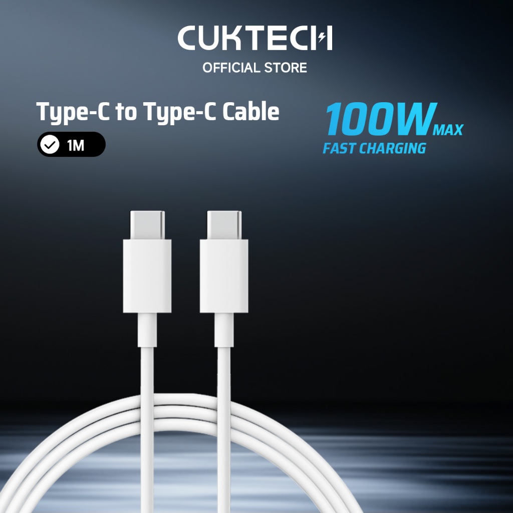 CUKTECH 100W 5A Type-C to Type-C Fast Charging Cable for iP16/15 Macbook Xiaomi Samsung Realme ...