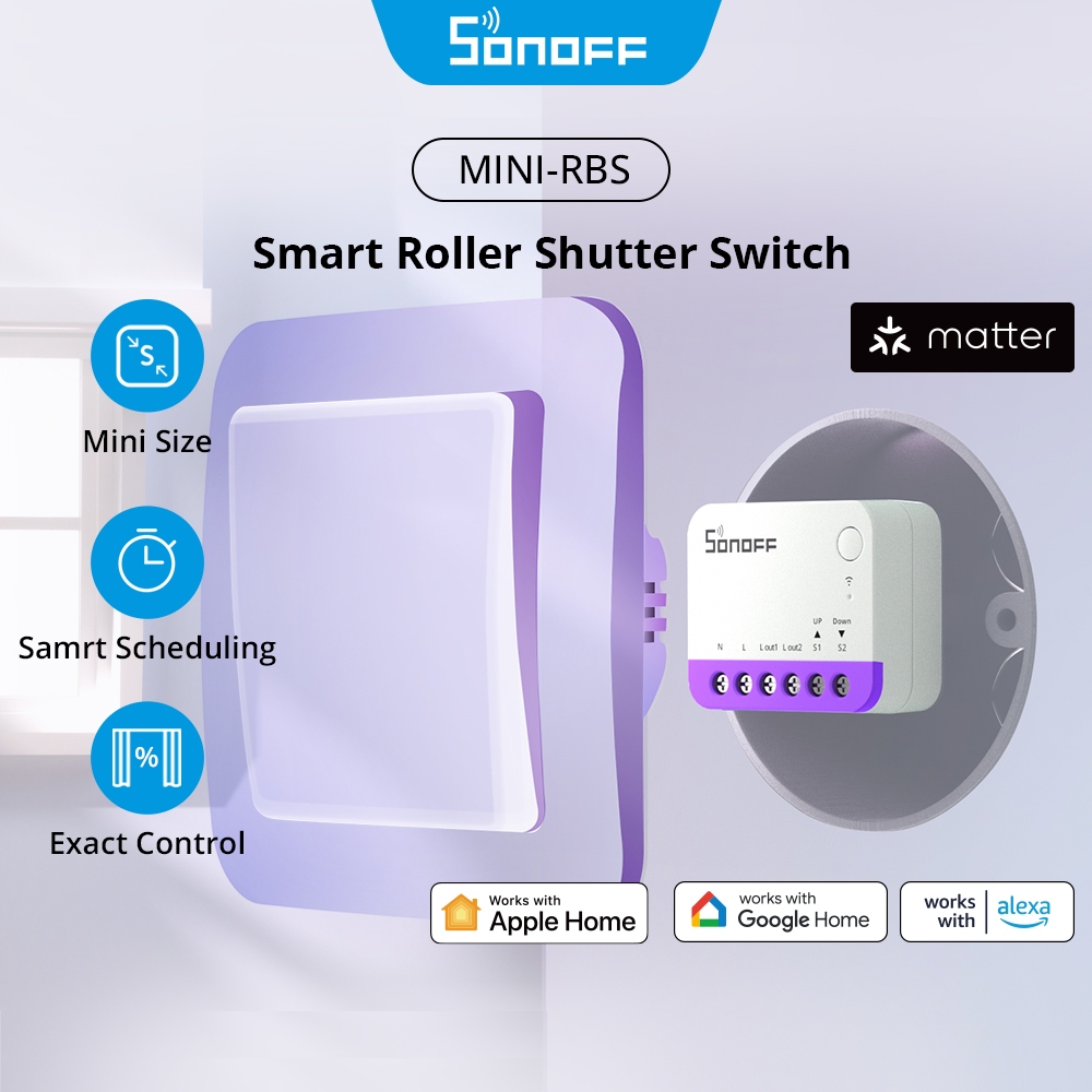 SONOFF MINI-RBS Matter Smart WIFI Curtain Switch Module for Roller ...
