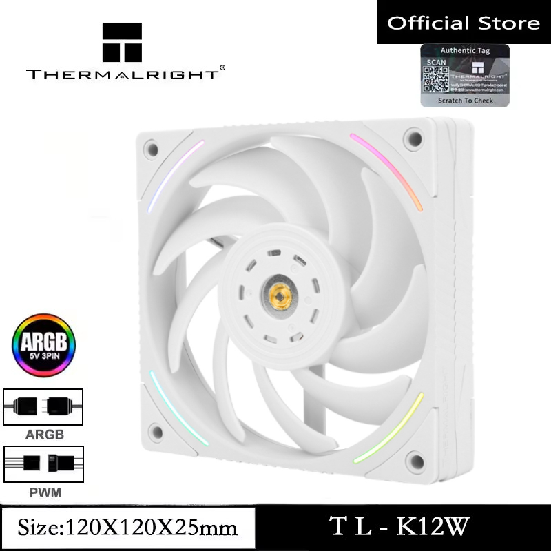 Thermalright TL-K12W ARGB Aperture Case Fan 2150RPM 120mm CPU Cooler Fan Chassis Fan 4pin PWM ...