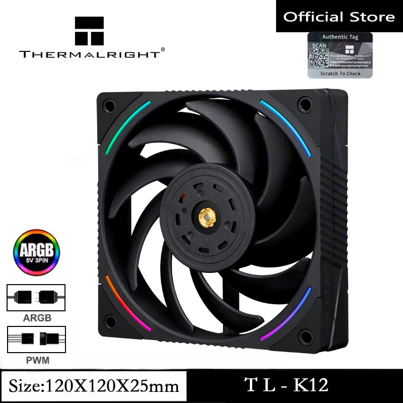 Thermalright TL-K12 ARGB Aperture 2150RPM CPU Case Fan 120mm Chassis Fan Cooler Fan 4pin PWM ...