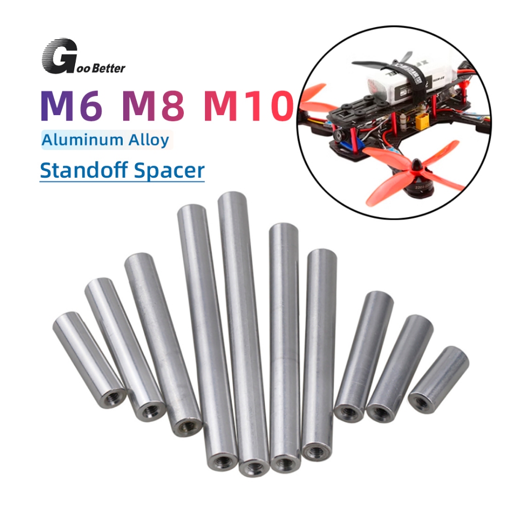 M6 M8 M10 Aluminum Round Threaded Sleeve Standoff Spacers Long Nuts ...