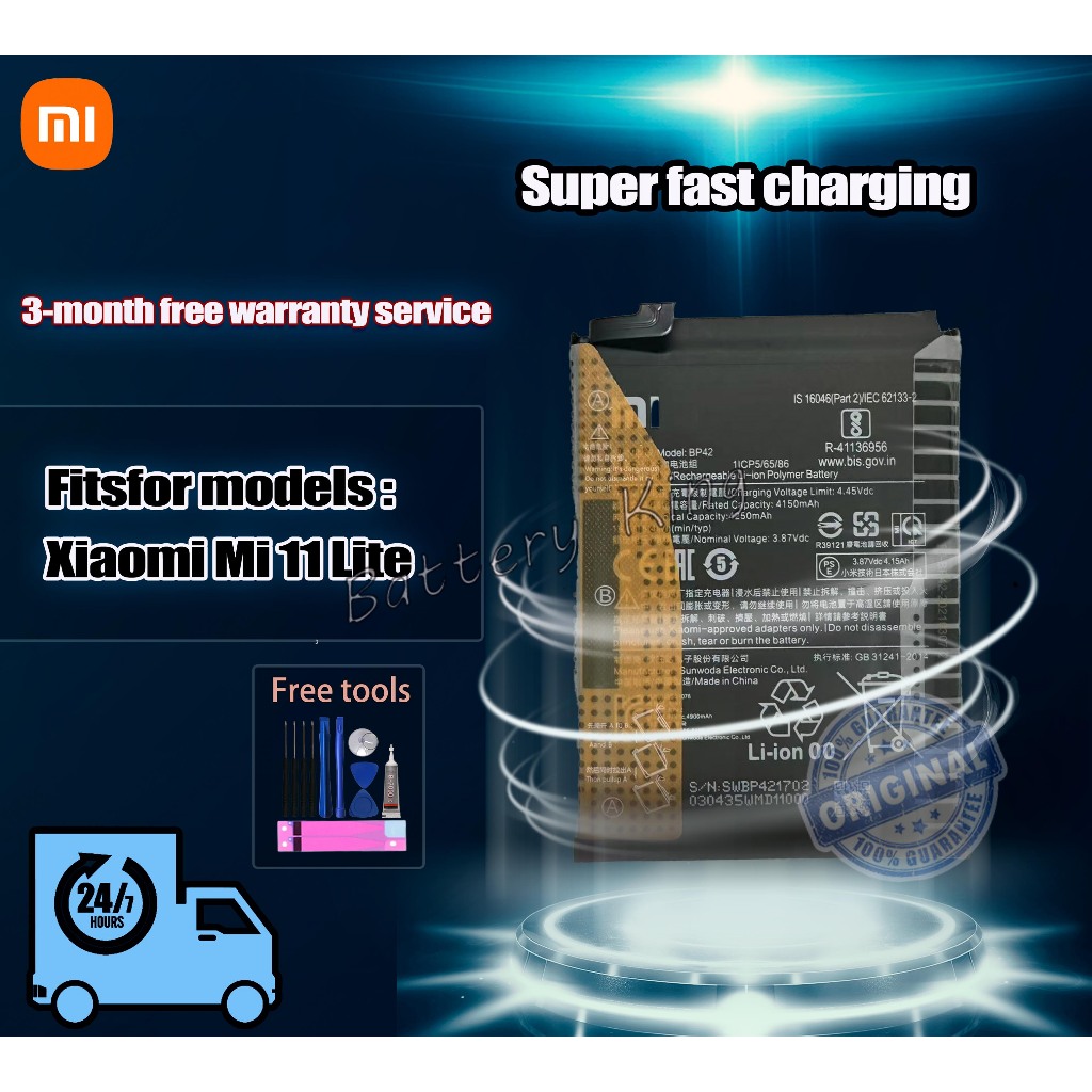 Xiaomi Mi 11 Lite battery original replacement/Model BP42(Send free ...