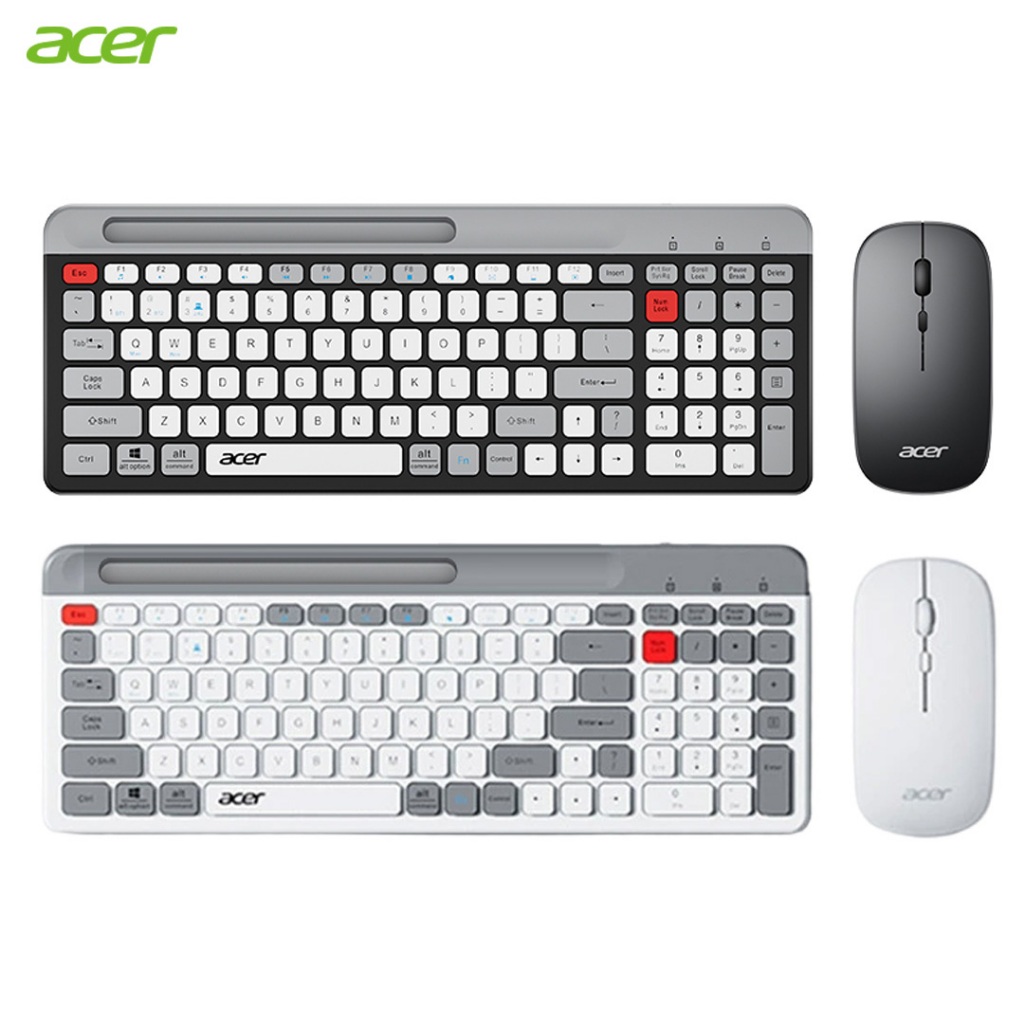 Acer OKR215 Dual-Mode Wireless Keyboard & Mouse Set With Holder 100-Key ...