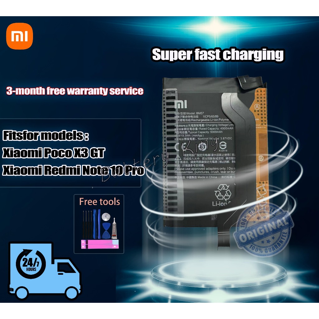 Xiaomi Poco X3 GT/Redmi Note 10 Pro battery original replacement/Model ...