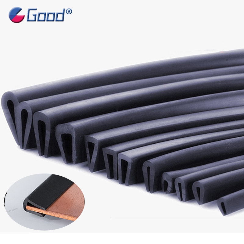 1Meter Black Rubber U Strip Edge Shield Encloser Bound Glass Metal Wood ...