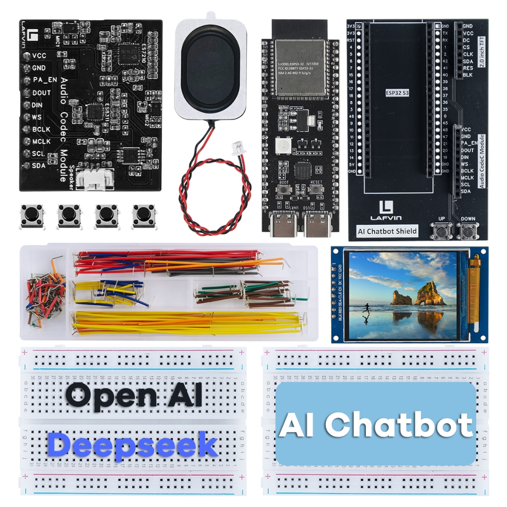 LAFVIN ESP32S3 AI Voice Chatbot Kit | Supports OpenAI API | Smart Voice Assistant Development ...