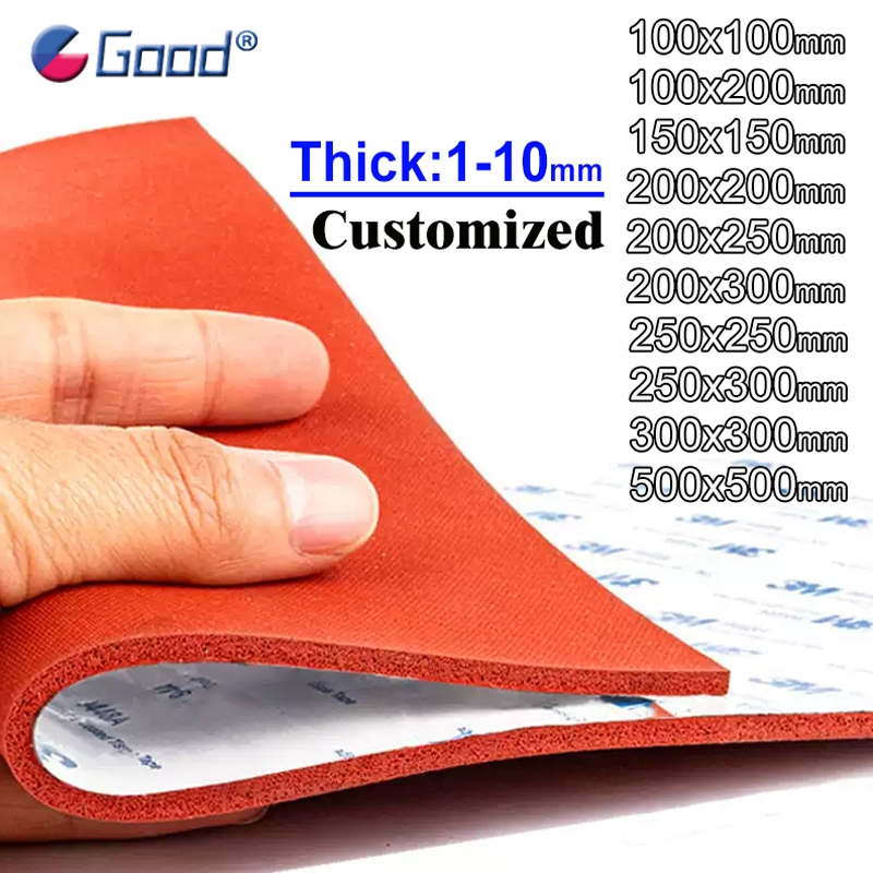 Self-adhesive Red Silione Rubber Foam Sheet Silicone Soft Sponge Mat ...
