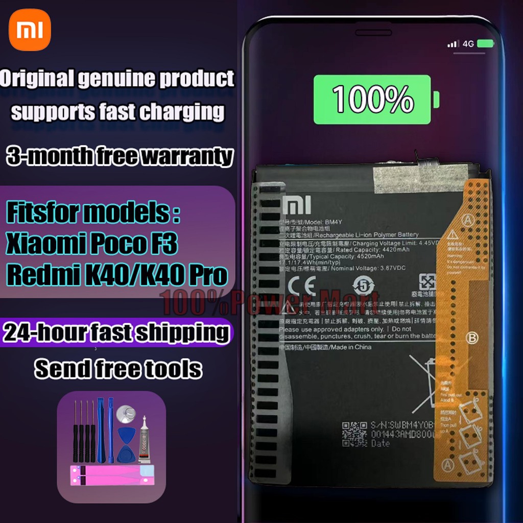 2025 Years 100% Original Xiaomi Poco F3/Redmi K40/K40 Pro battery ...