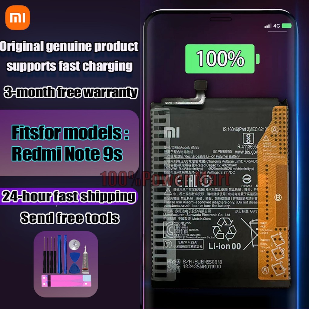 2025 Years 100% Original Xiaomi Redmi Note 9S battery Replace/Model ...