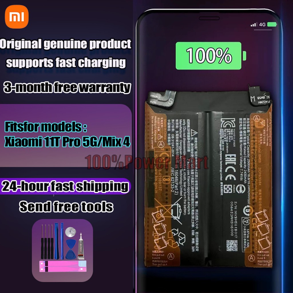 2025 Years 100% Original Xiaomi 11T Pro 5G/Mix 4 battery Replace/Model ...