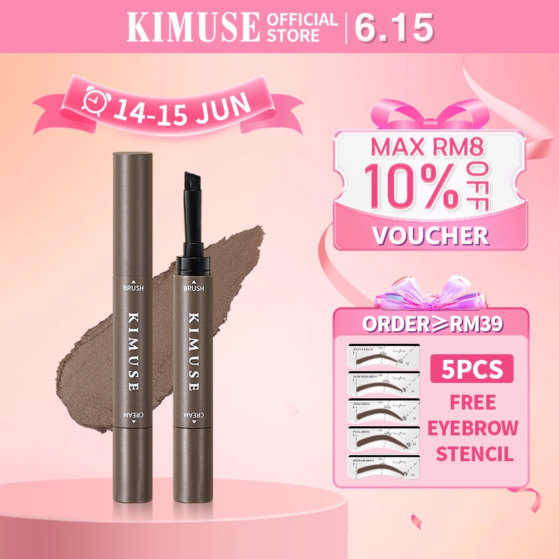 KIMUSE Eyebrow Cream Gel With Brush 2 IN 1 Pomade Brow Pencil Long ...