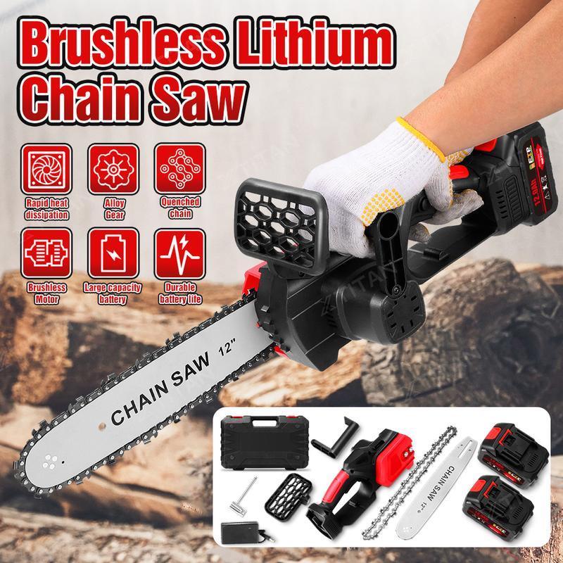 8 inch 12 inch Cordless Chainsaw Cutter Mini Chain Saw Single Hand Saw ...