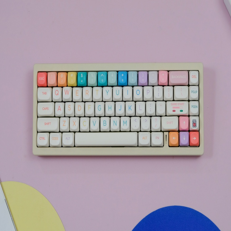 GMK Macarons Keycaps 126 Keys PBT Material MOA Profile for CHERRY MX Switch Game Mechanical ...